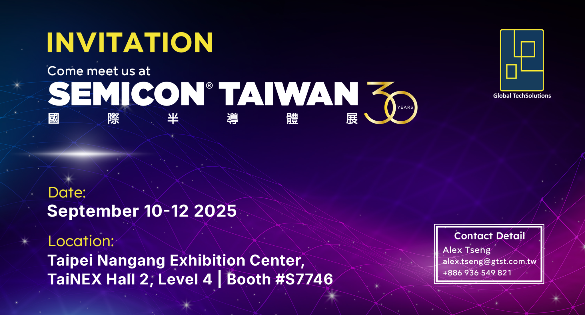 SEMICON Taiwan 2025 Invitation - Global TechSolutions Pte Ltd